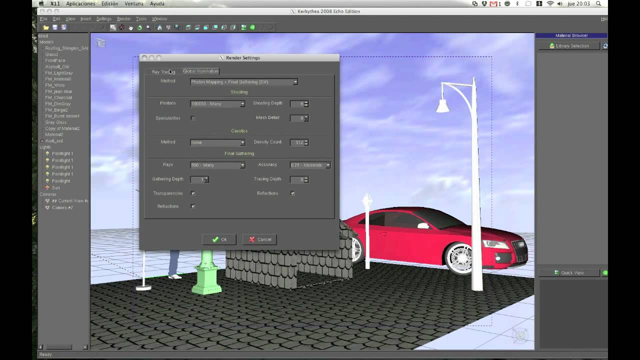 Tutorial Iniciacion kerkythea 2/3 - YouTube