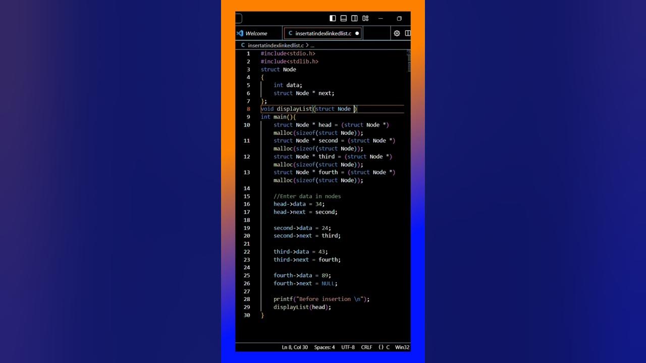 Insertion At Index In Linked List ꧁ Insert At Index C Insertatindex Linkedlist Coding Youtube 2438