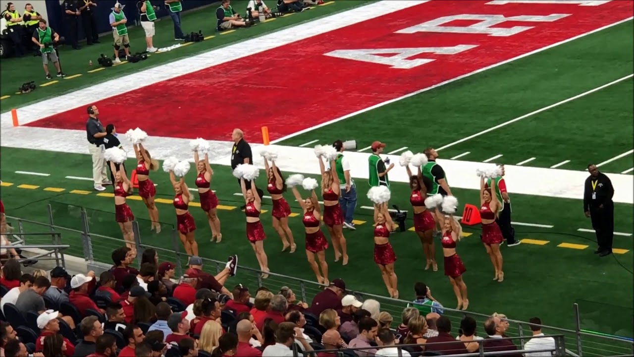 Arkansas Razorback Cheerleaders Band Playing Fans Pig Sooie Cheering ...