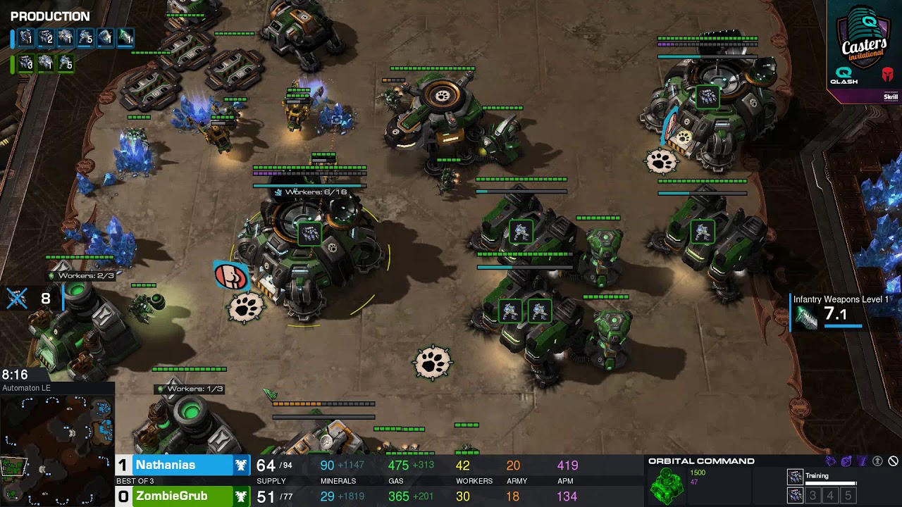 ZombieGrub (T) vs Nathanias (T) #2 - QLASH Casters Invitational Group A ...