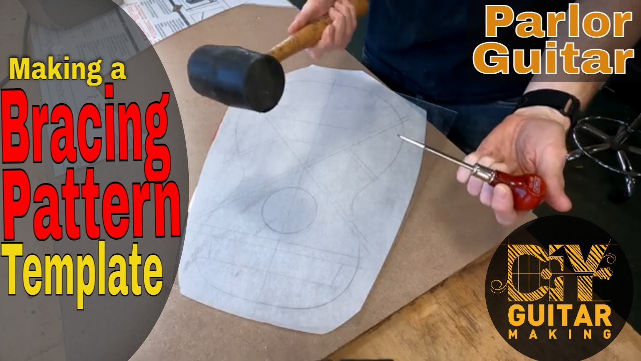 Making a Bracing Pattern Template for My New Parlor Guitar Model - YouTube