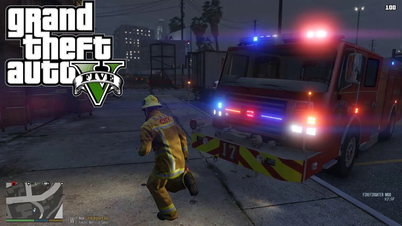 GTA 5 - Fire fighter mod - YouTube