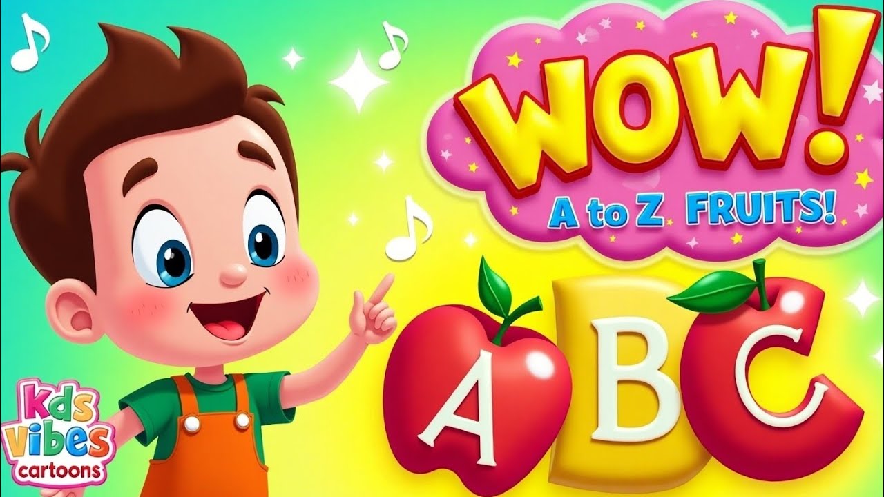 ABC Fruit Song for Kids | A to Z Fruits Learning | Fun Alphabet Song | Kids Vibes Cartoons - YouTube