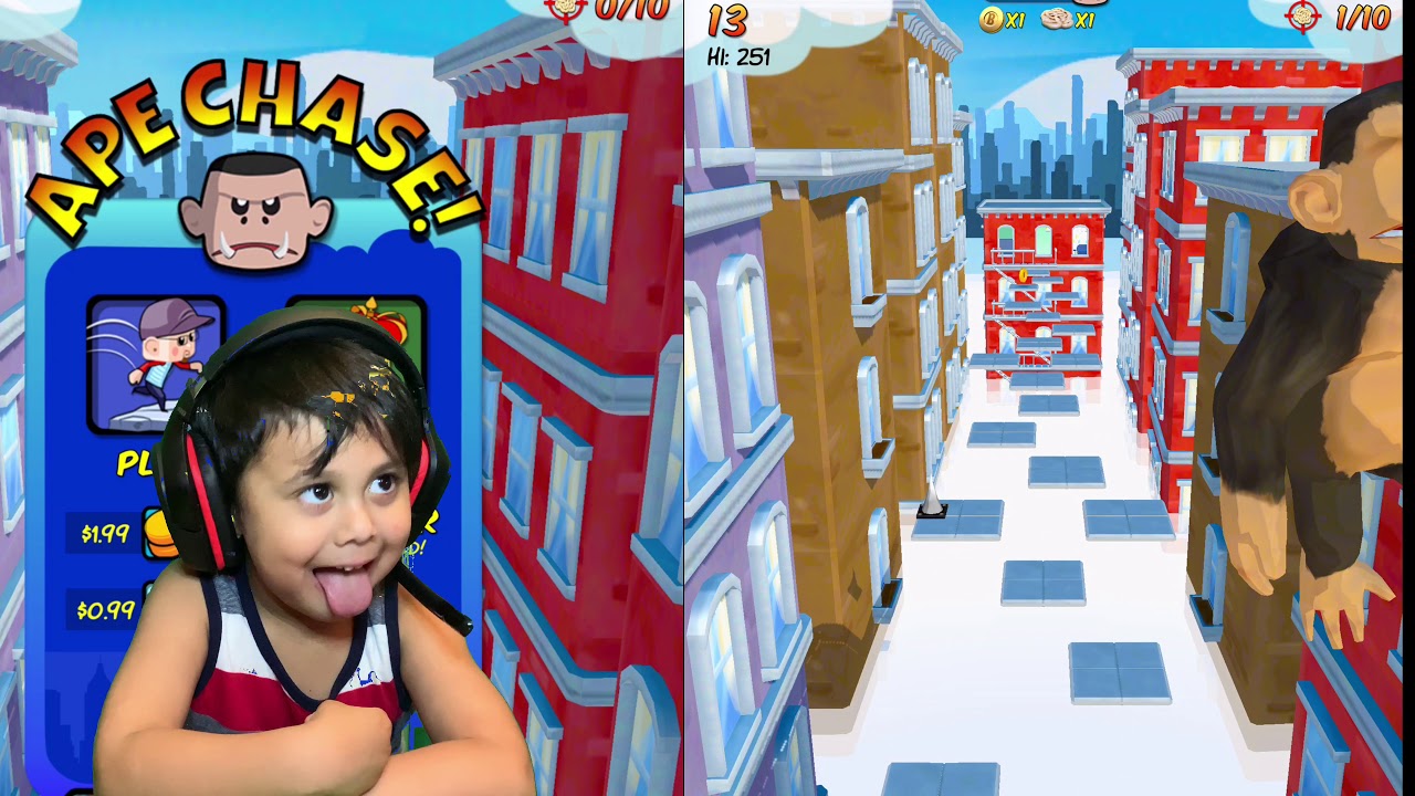 Trying out Ape chase from FGTeev with frito and eating the funnel cakes ...