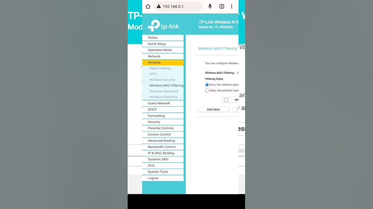 Wifi MAC Address Setting Mobile | TP-Link Wireless Router MAC Filter Configuration//Yeasir ...