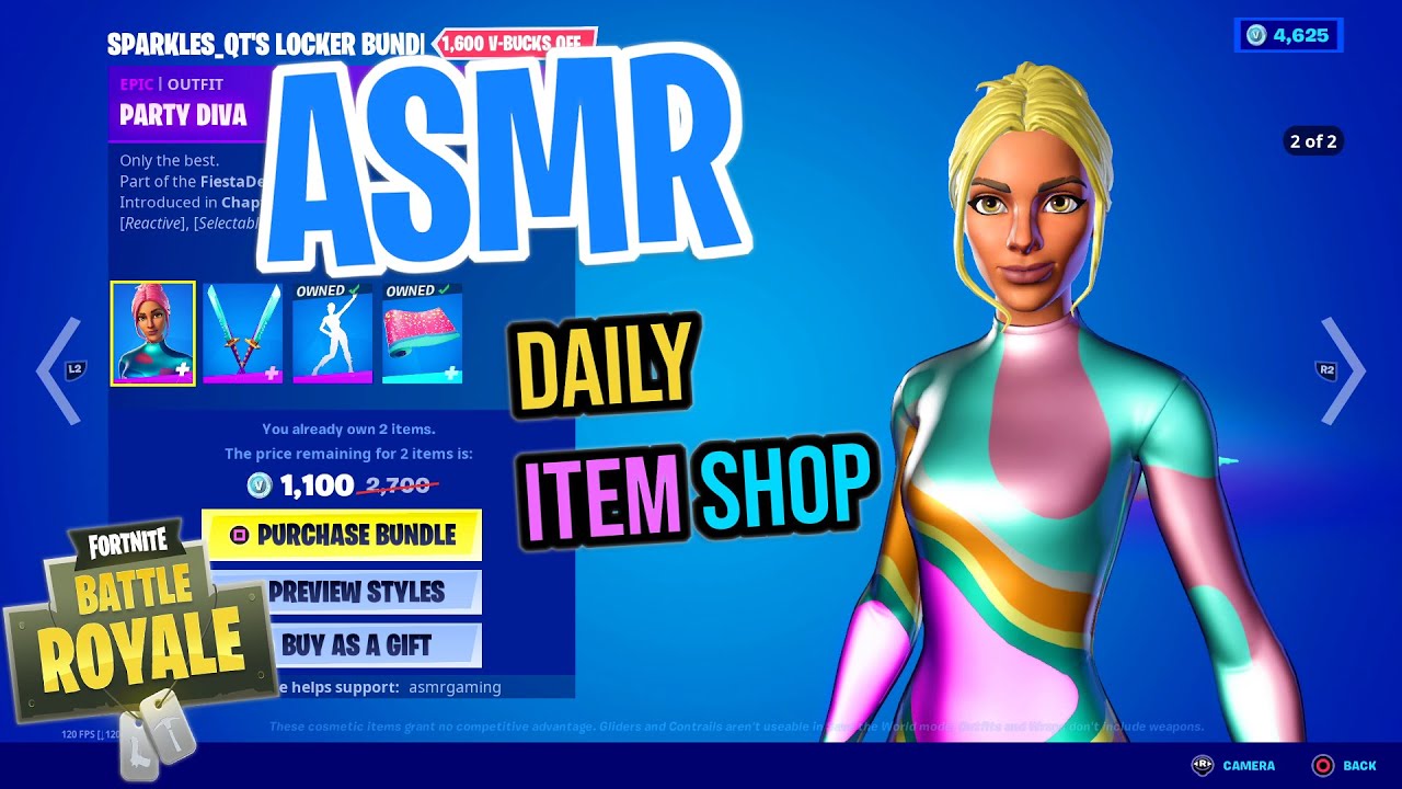 ASMR Fortnite NEW Sparkles_QT's Locker Bundle! Daily Item Shop 🎮🎧 ...