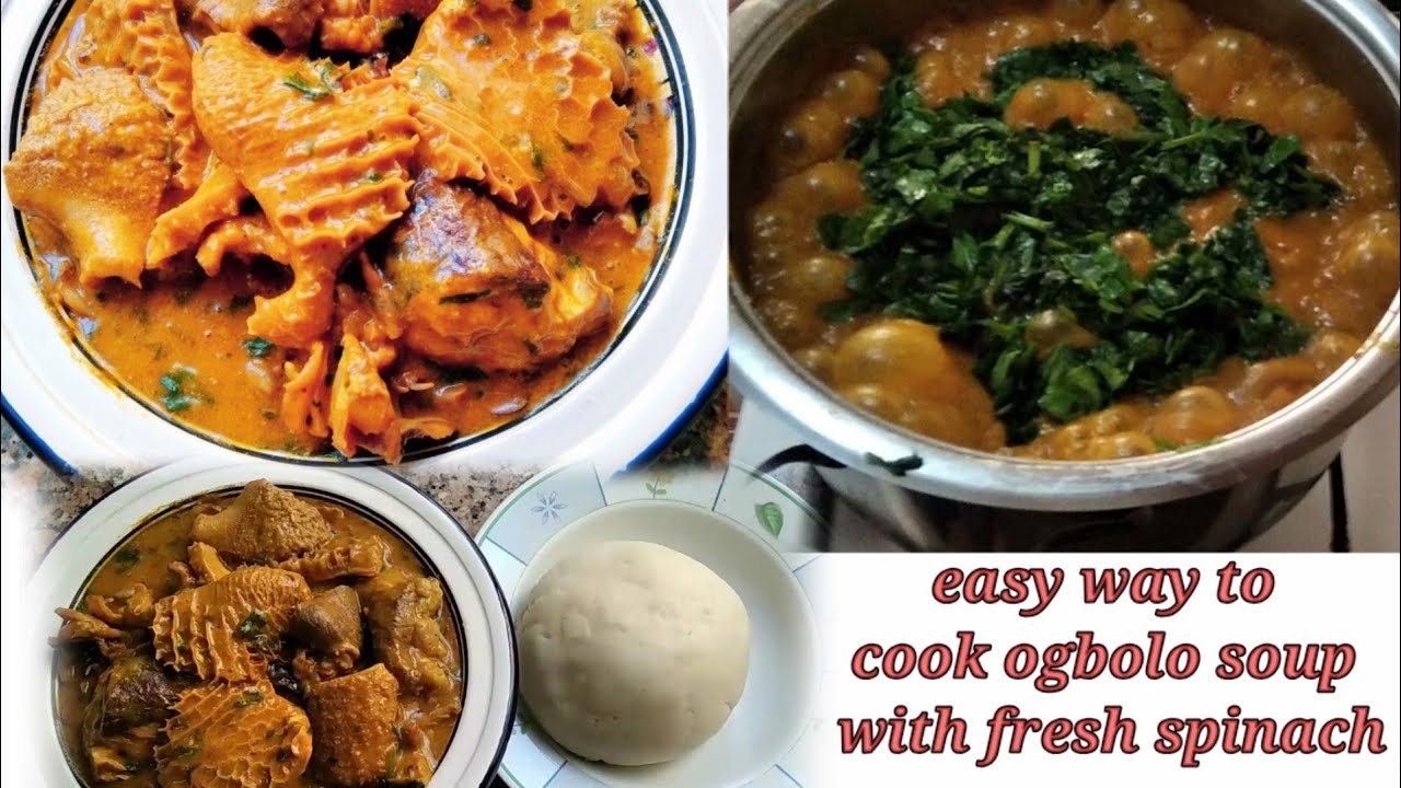 How to cook Nigerian ogbolo soup with fresh spinach. Very easy and ...