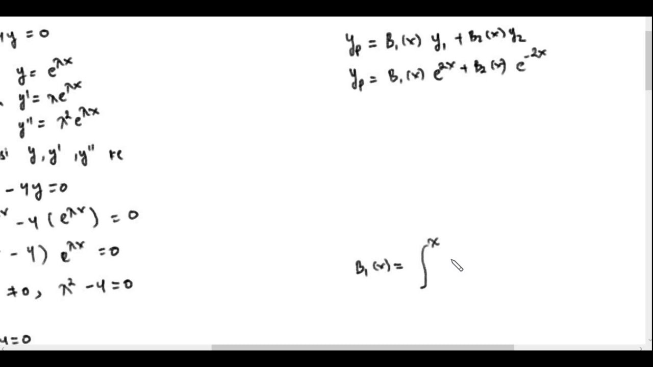 pertemuan 20 part 2: Contoh metode variasi parameter - YouTube