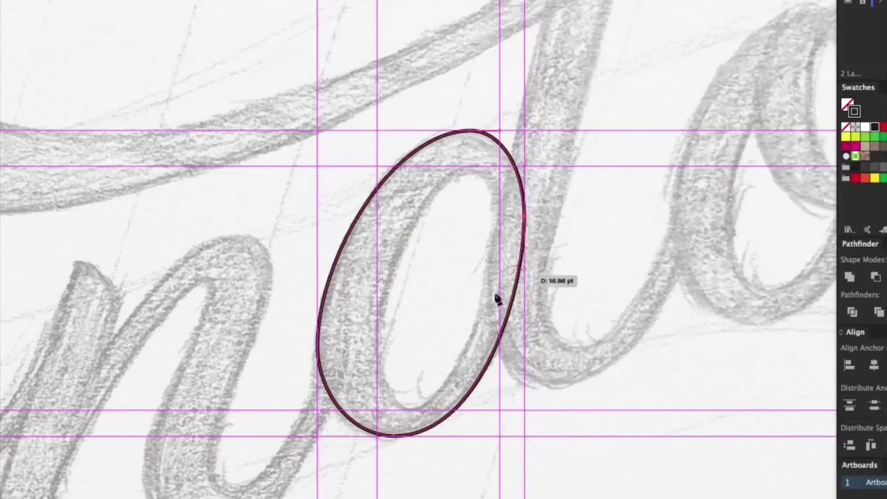 10minskills How To Vectorize Hand Lettering With Illustrators Pen Tool Youtube