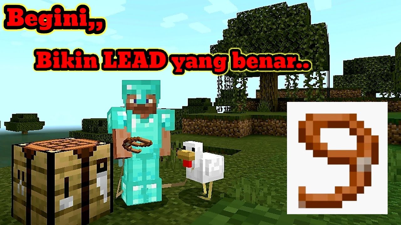 Cara membuat lead di minecraft - AA - YouTube