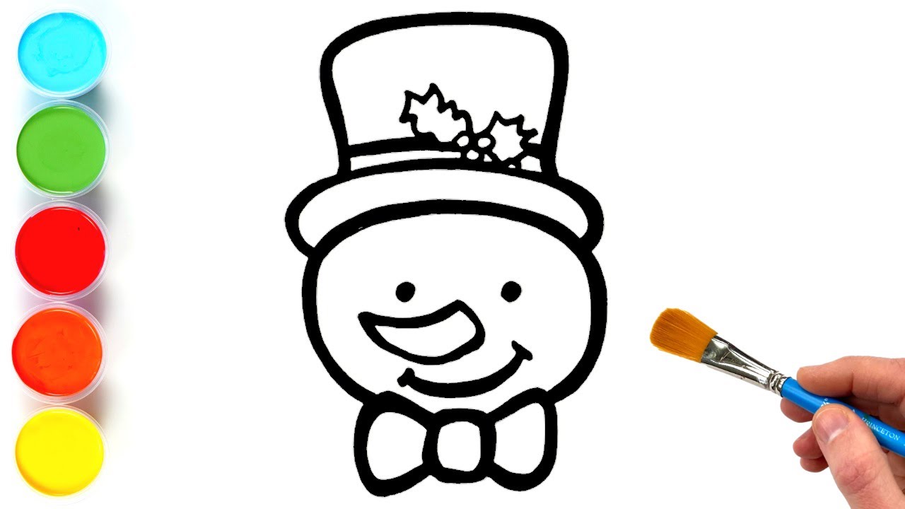 How to Draw a Snowman | Christmas Drawings, Painting and Coloring for ...