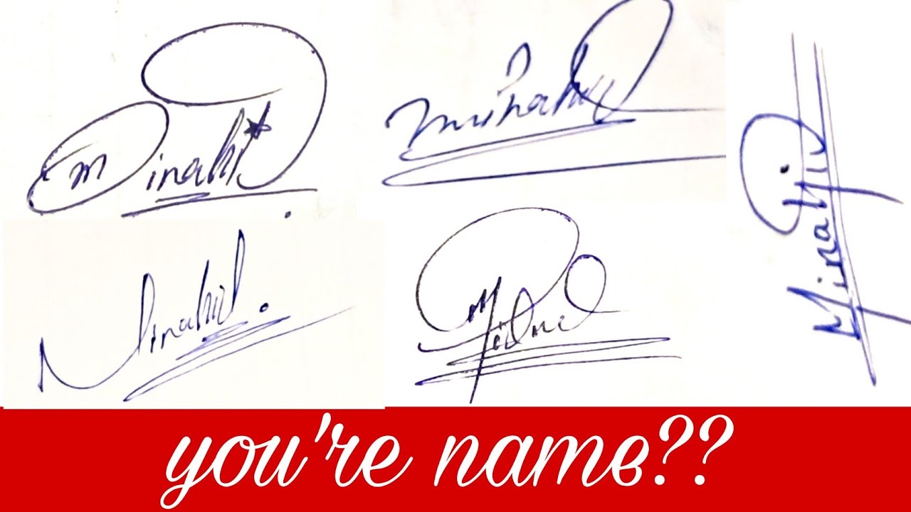 Signature of Minahil by | Dr.Ali Hassan |Dr.AliHassan Art - YouTube