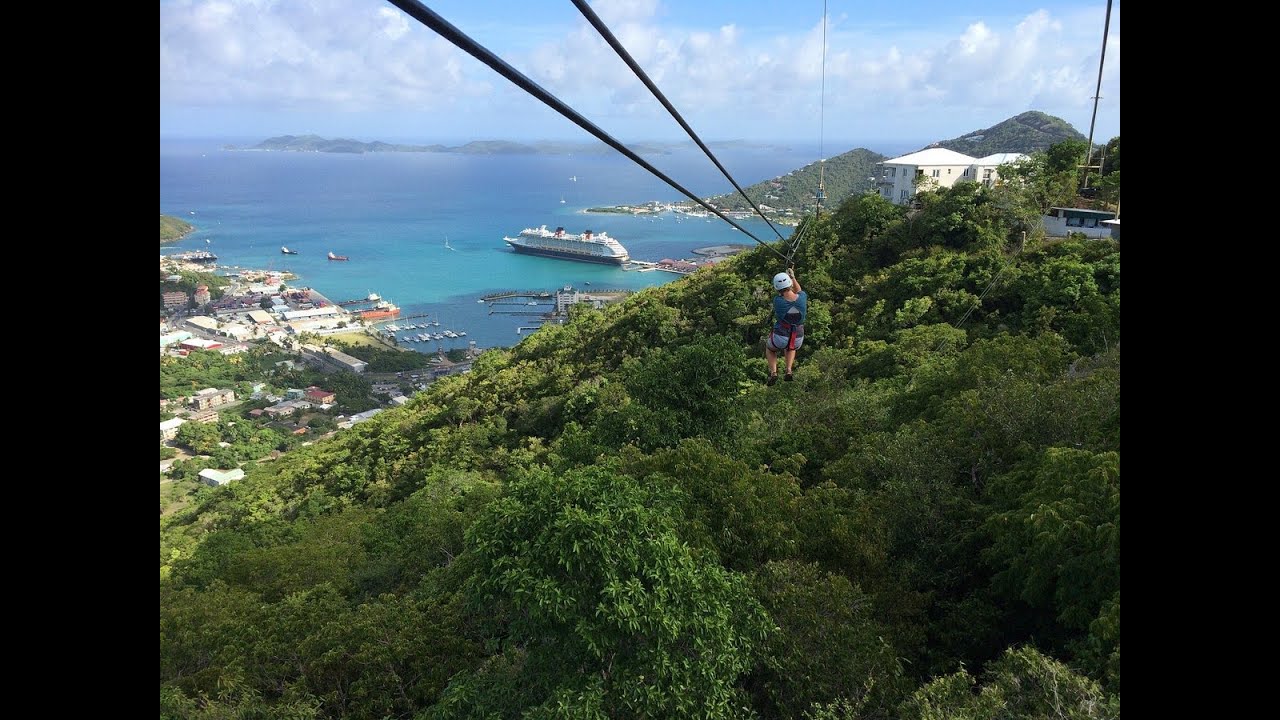 Tortola Zip-lining Disney Cruise Line - YouTube