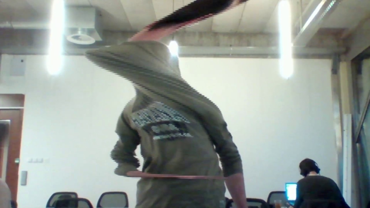 Real-time video slit scan - YouTube