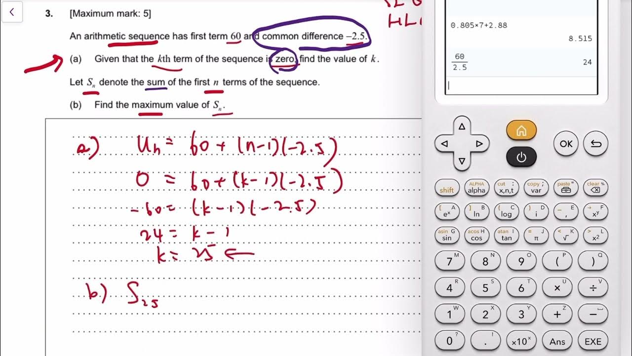 IB Math AA 2021 May TZ2 Paper 2 SL Q3 HL Q2 - Sequence - YouTube