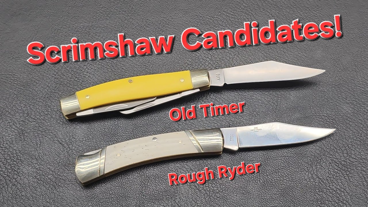More Scrimshaw Knives! Old Timer! - YouTube