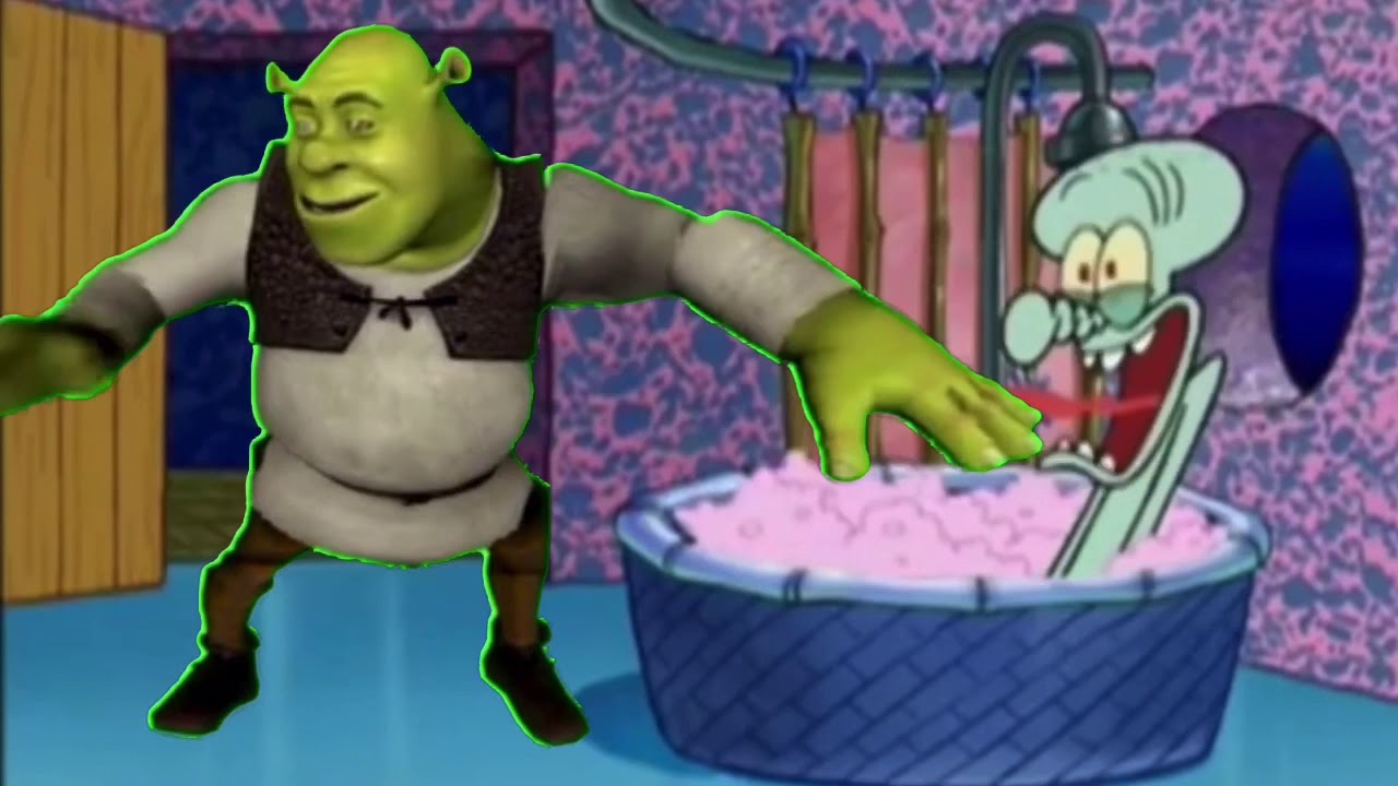 Shrek scares Squidward - YouTube