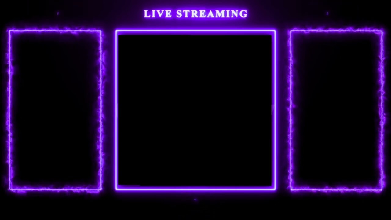 LIVE STREAMING Purple Color || Neon Glowing Border || Neon Frames || No ...