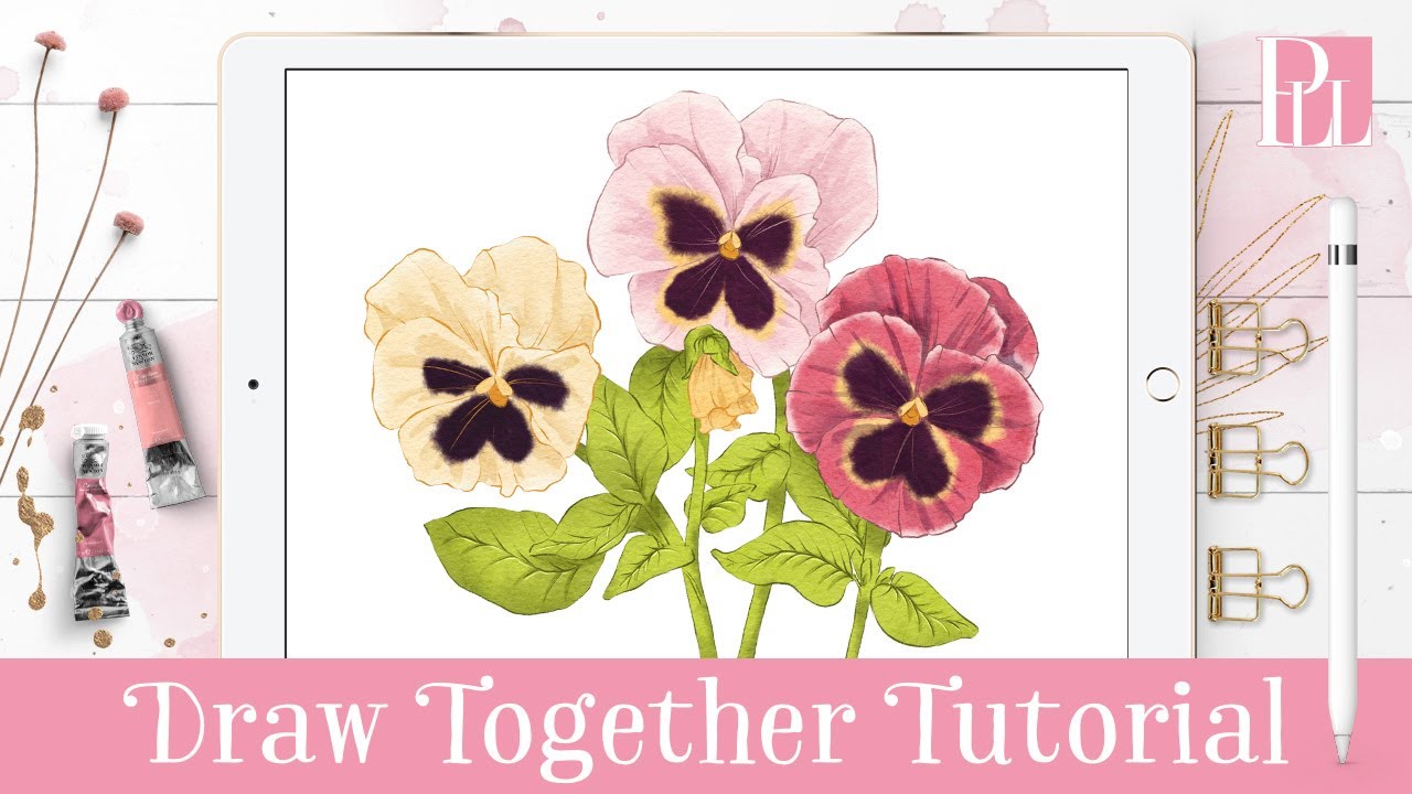 How to Draw Pansies - A Floral Step by Step Procreate Tutorial - YouTube