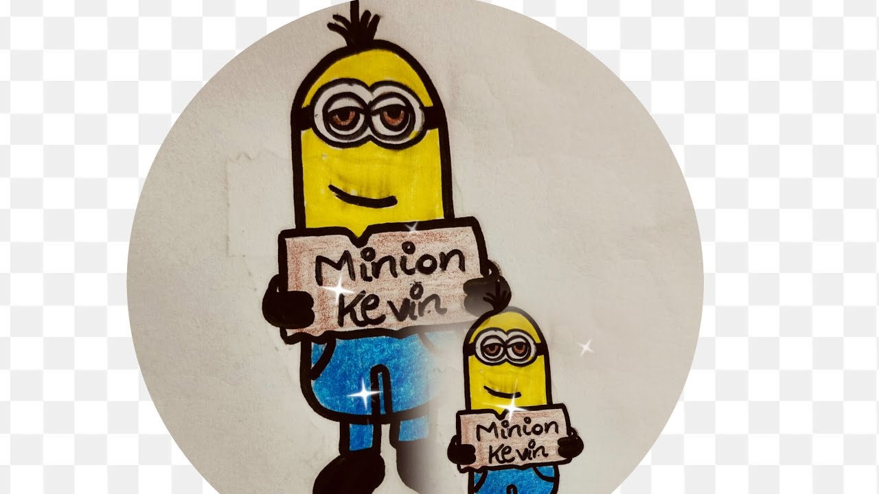 Minion Kevin drawing for kids with coloring/How to draw Minion Kevin ...