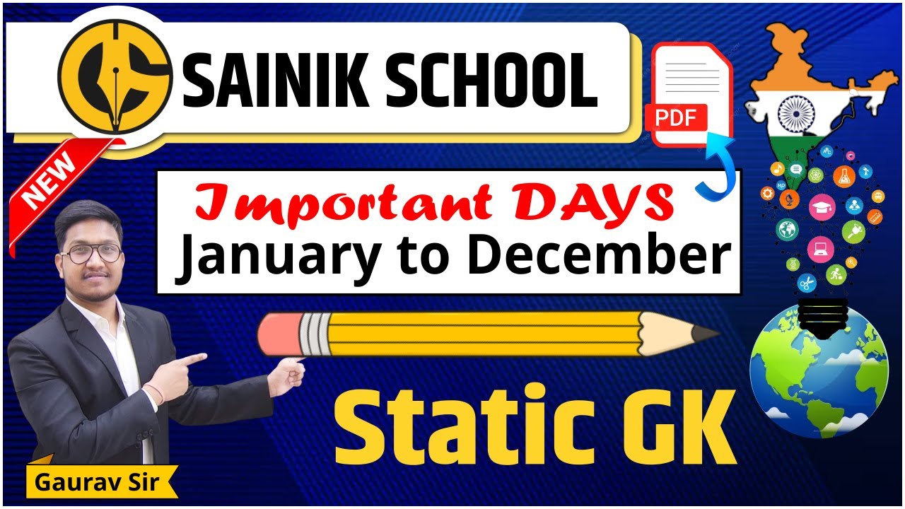 Imp Days-January to December🔥GENERAL KNOWLEDGE (सामान्य ज्ञान)-Complete ...