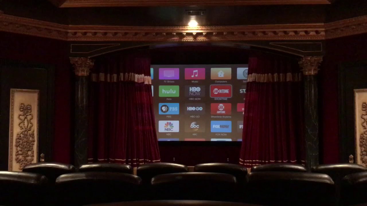 Automated theater curtains by Dreamedia in Willow Bend Plano Texas ...