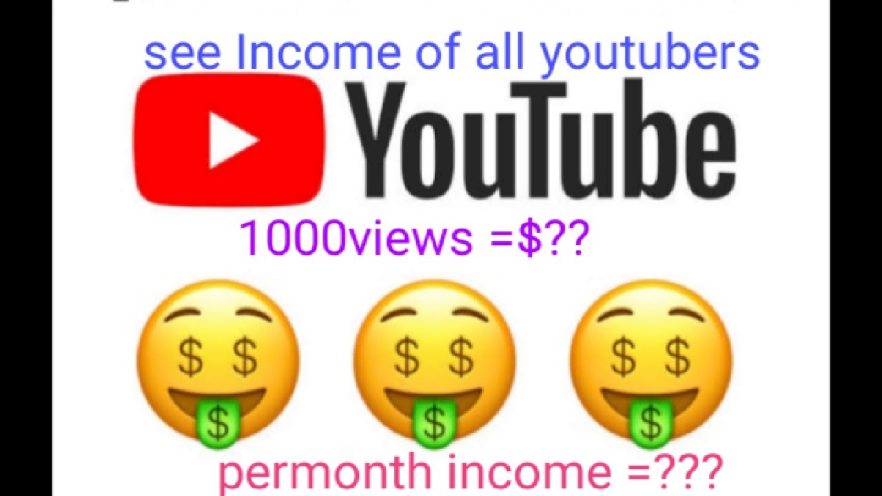 How much income on 1000 views | income of all youtubers with proof ...