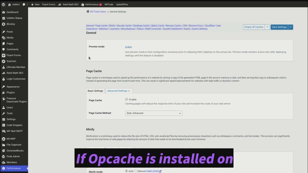 Turn ON WordPress APCu and Zend Server TURBO Cache in W3 Cache Plugin - YouTube