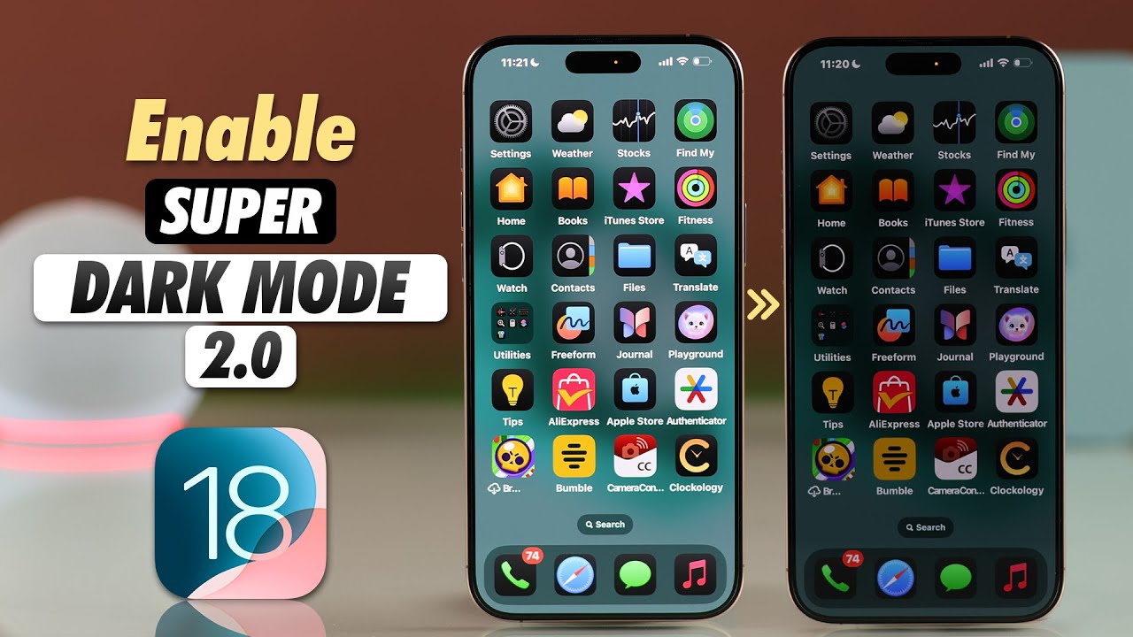 How To Enable "SUPER DARK Mode 2.0" on iPhone! [iOS 18] - YouTube
