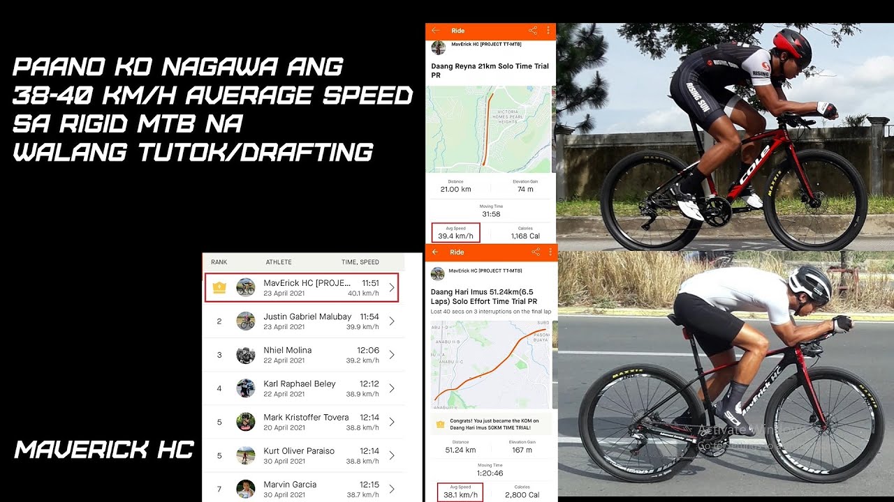 Paano ko nagawa na mag average speed ng 38-40 km/h sa Rigid MTB na hindi aasa sa tutok/drafting ...