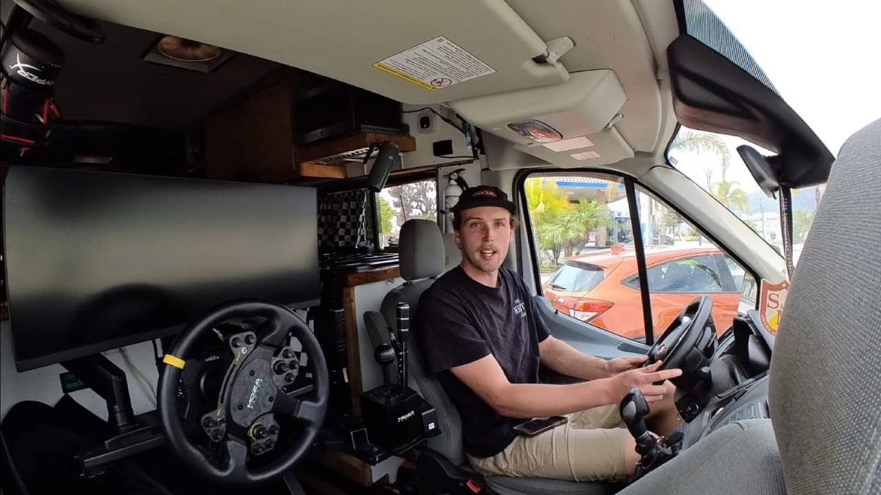 DIY Van Life Gaming Build with Racing Simulator - YouTube