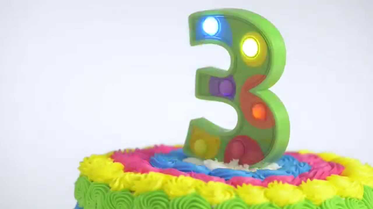 Flashing Number 3 Cake Decoration - YouTube