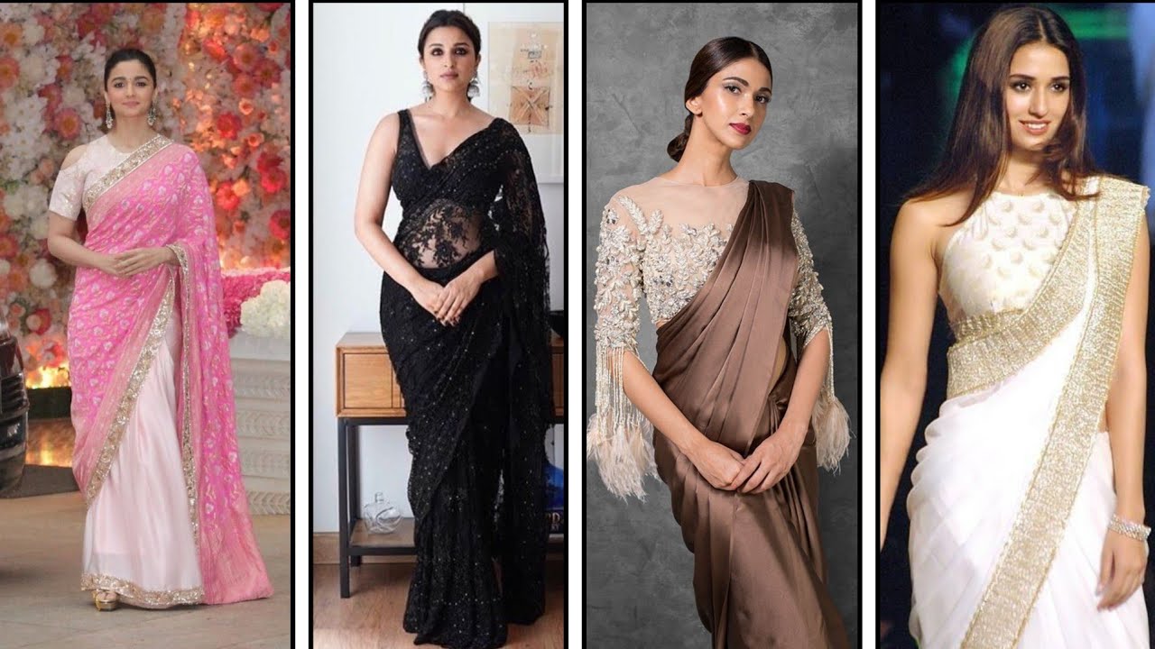 gorgeous and beautiful party and wedding guest reception saree ...