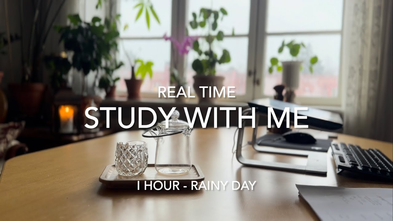 Real time STUDY WITH ME (no music): 1h motivation, Background noise ...