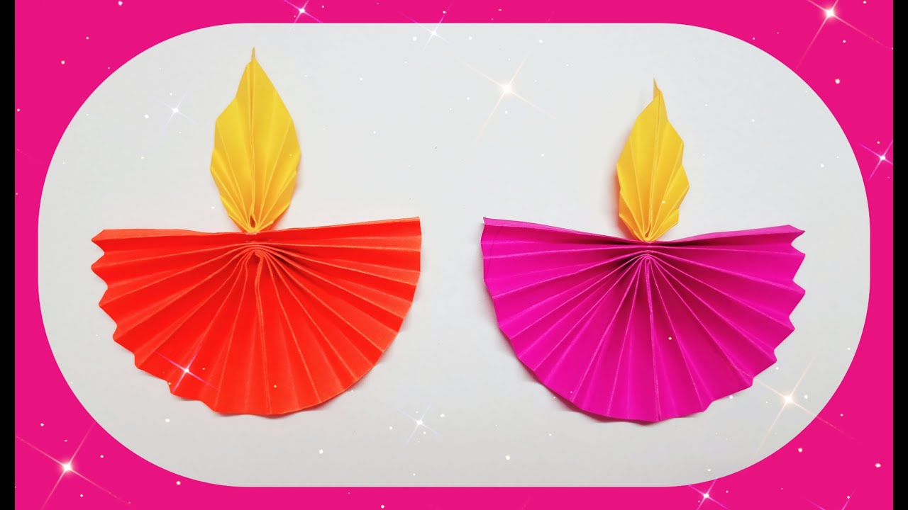 New and easy paper diya making idea | Diwali craft idea| Diwali ...