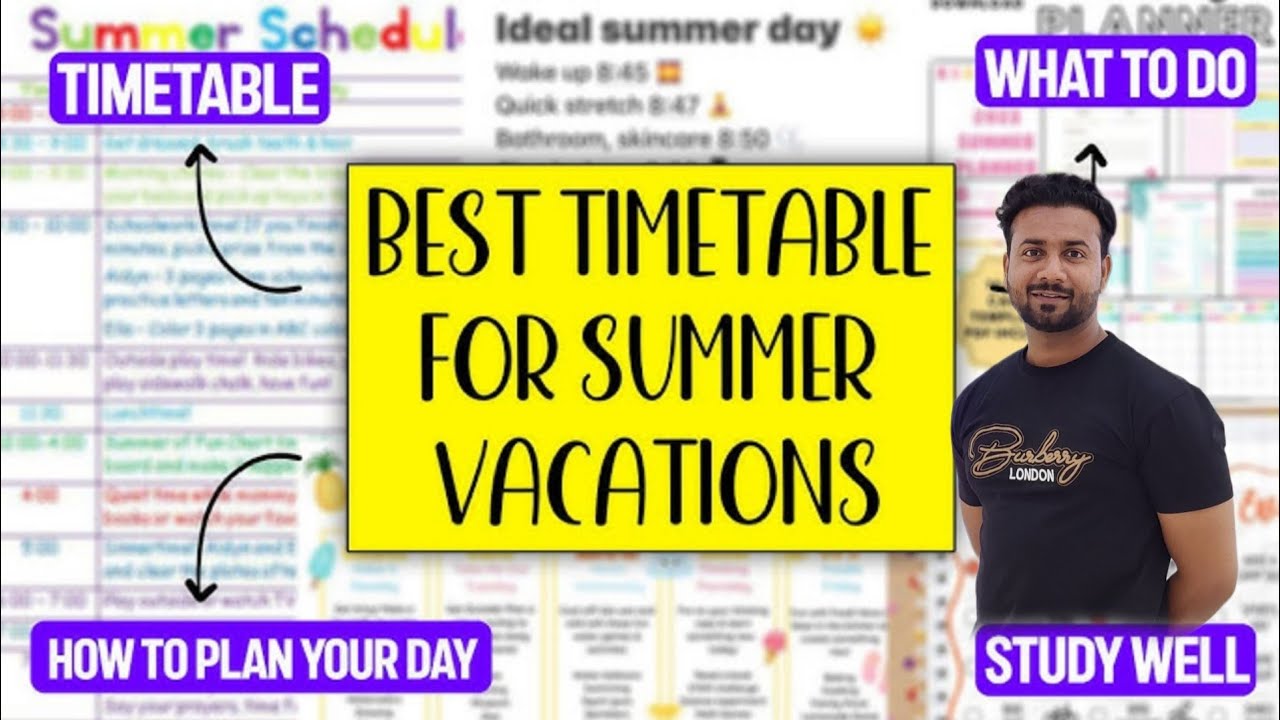 PERFECT TIME TABLE for SUMMER Vacation FOR class 9TH AND 10TH #study # ...