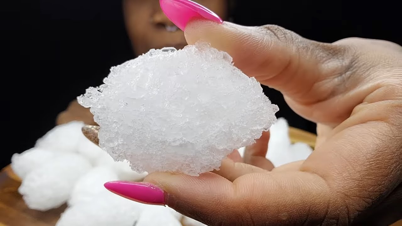 SHAVE ICE DROPS REFROZEN | #iceeating #asmr #asmrice - YouTube