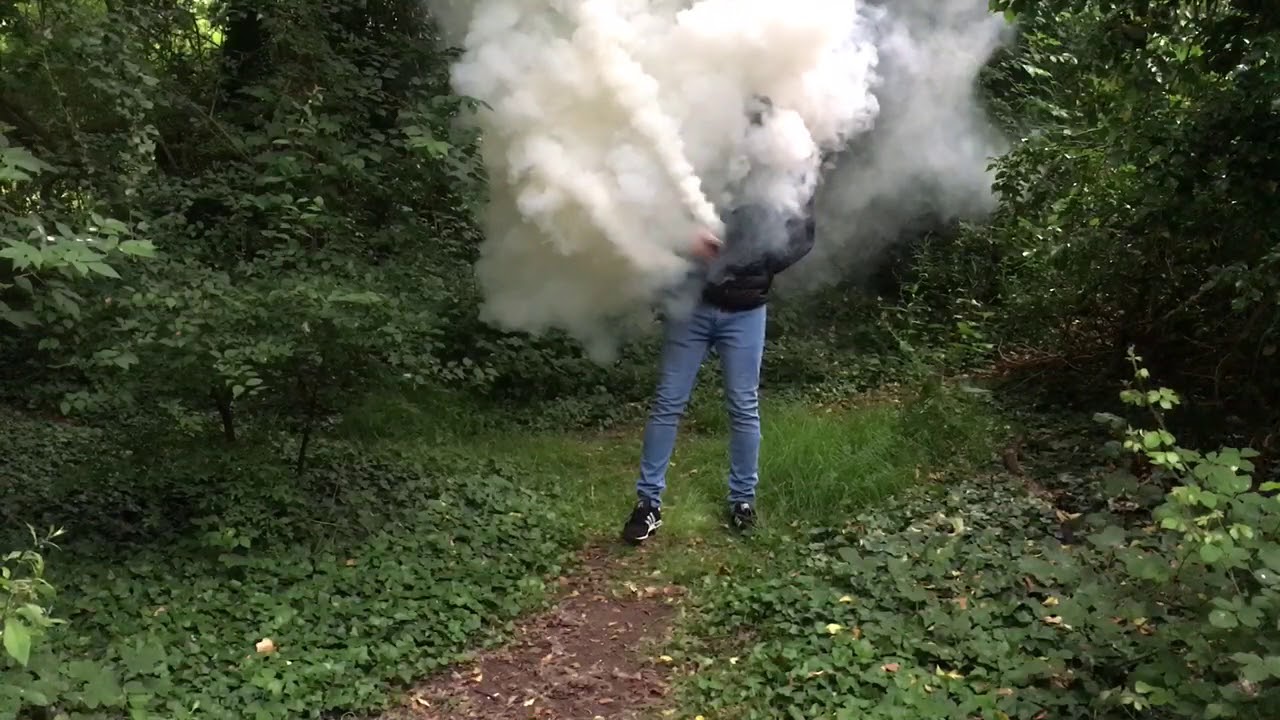 White burst smoke bomb - YouTube