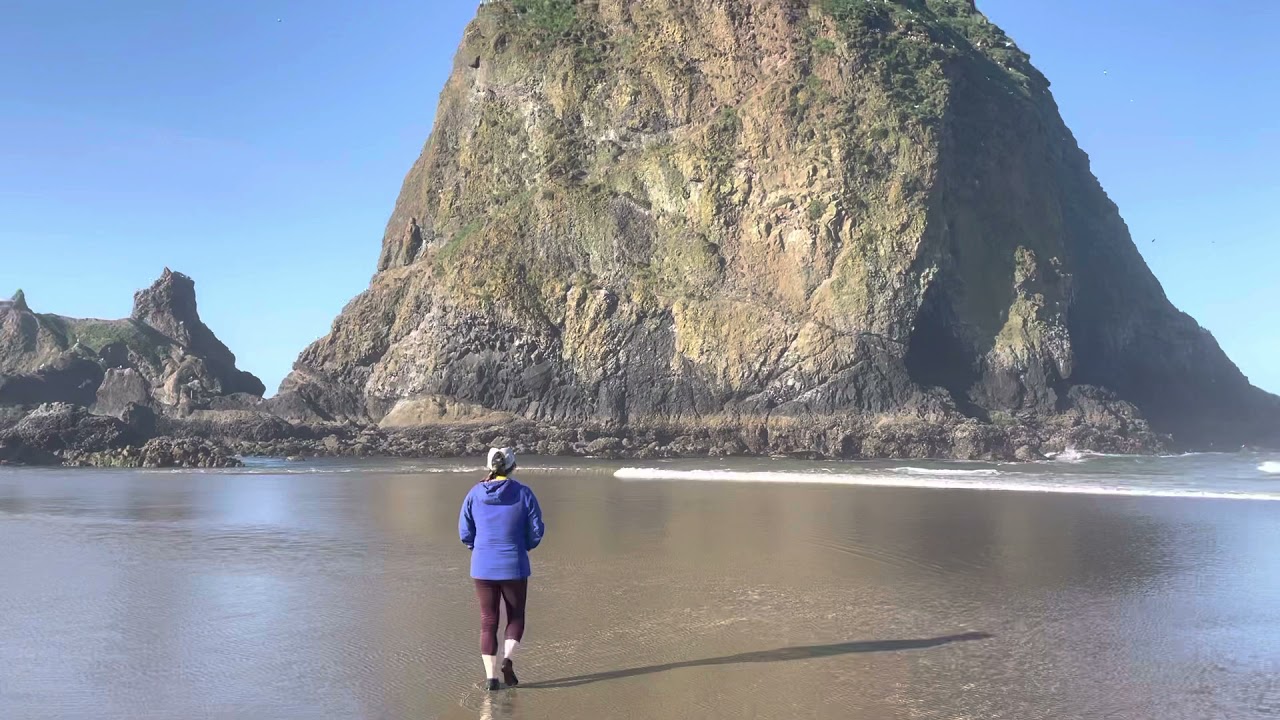 Haystack Rock, low tide, cannon beach Oregon - YouTube