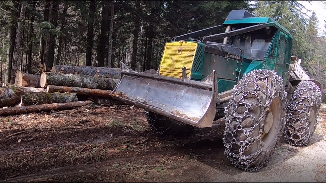 Timberjack 240C and Big Log! - YouTube