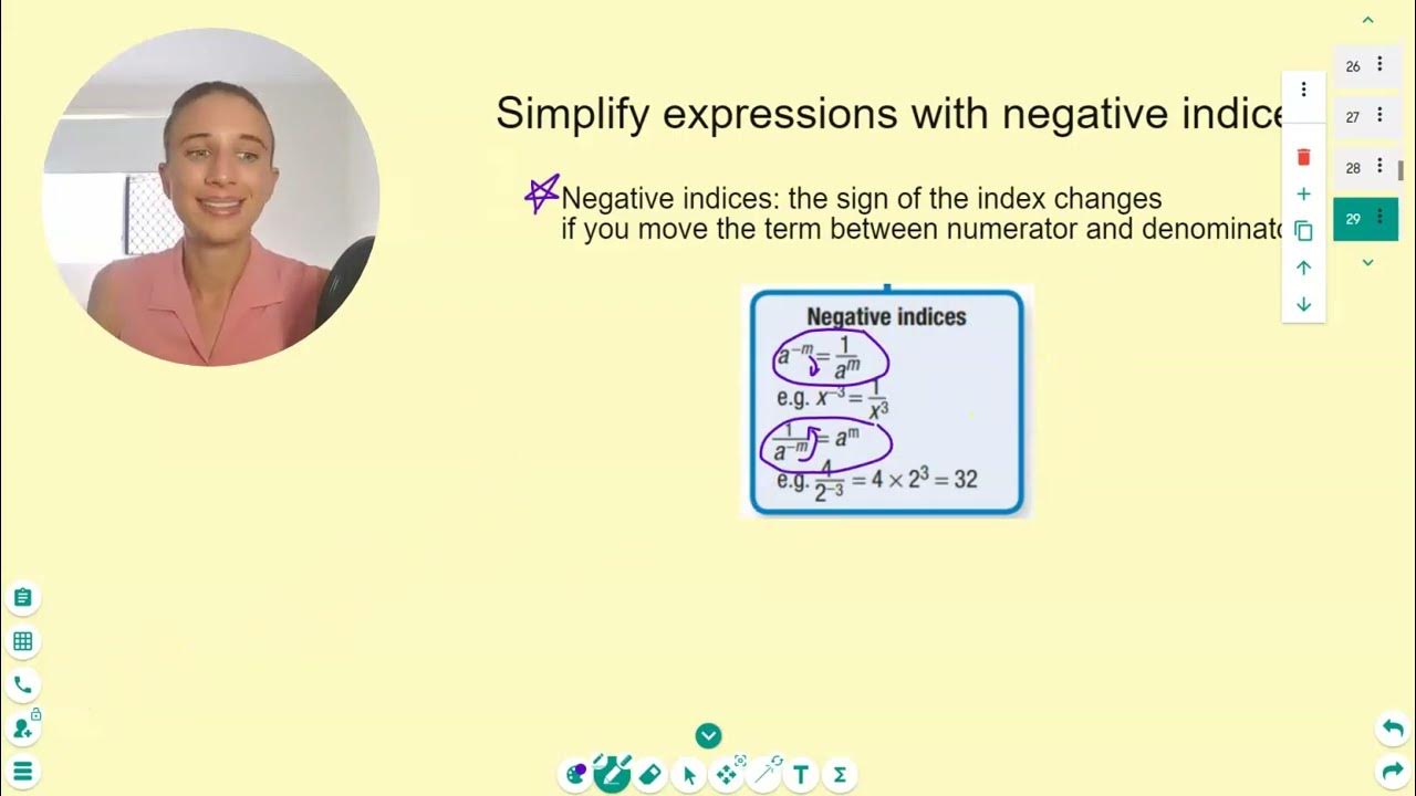 Simplify expressions with negative indices - Part 1 - YouTube