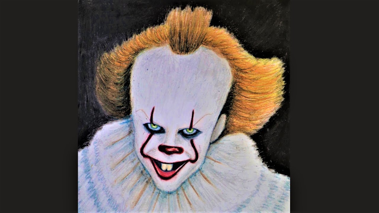 Drawing and painting Pennywise | Oil pastels | IT movie - YouTube