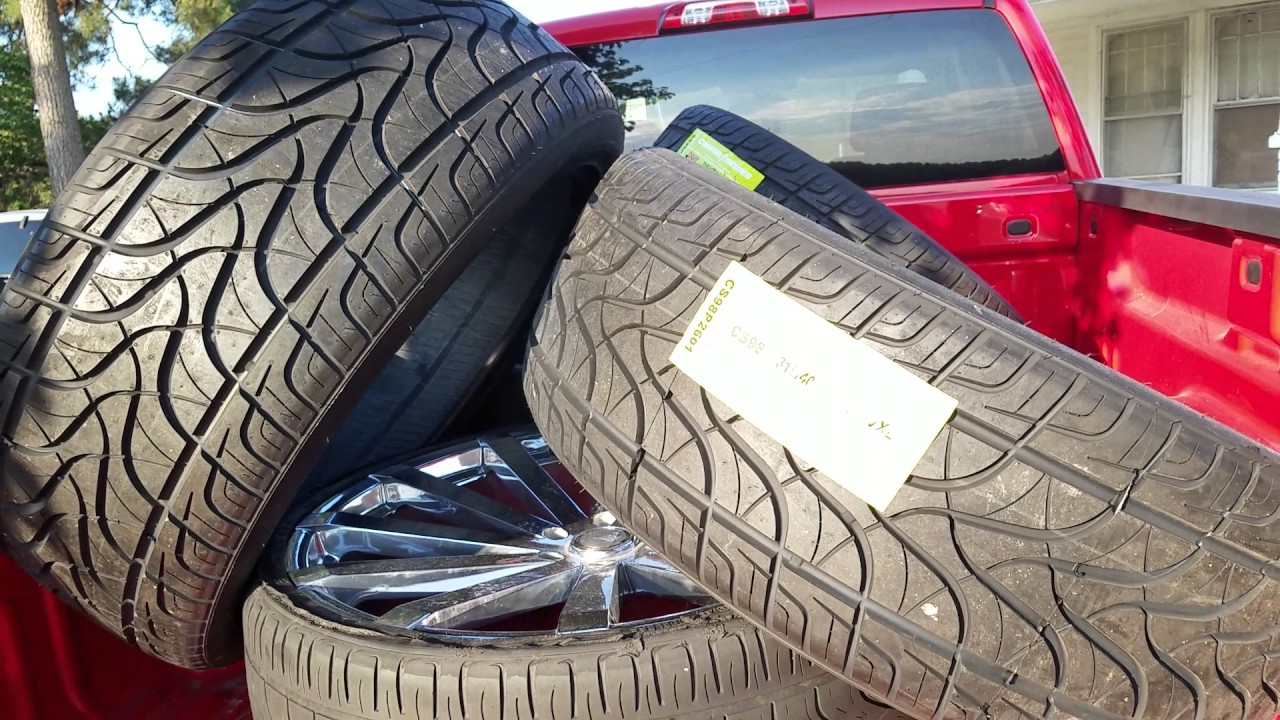 Getting ready to mount the 315s on the 26s - YouTube