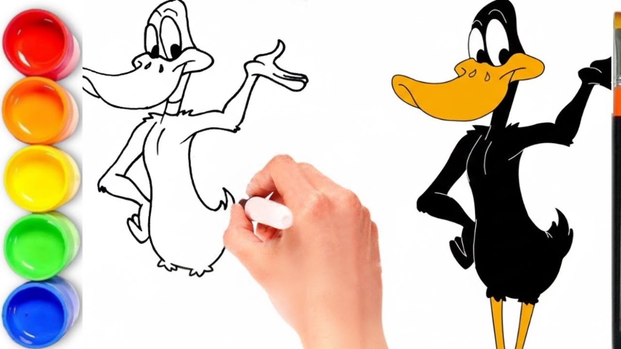 How to draw Daffy Duck from Looney Tunes - YouTube