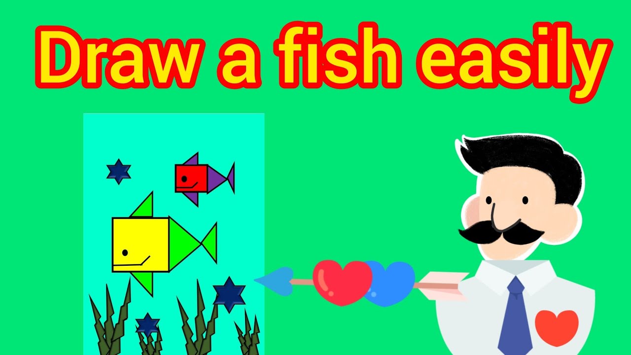 draw a fish step by step with Microsoft word software - YouTube
