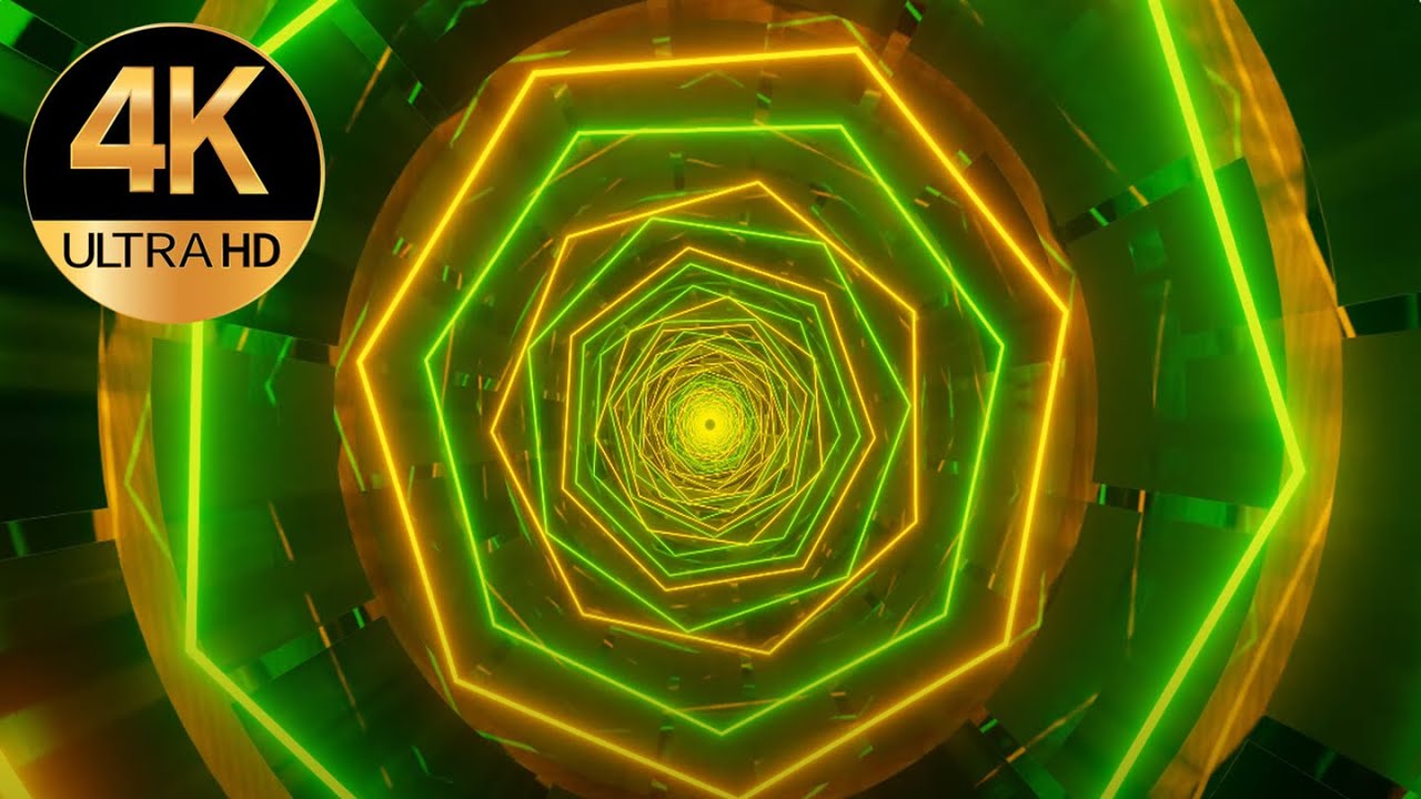 10 Hour Tv Vj Loop Neon Hexagon Metallic Color Abstract Background
