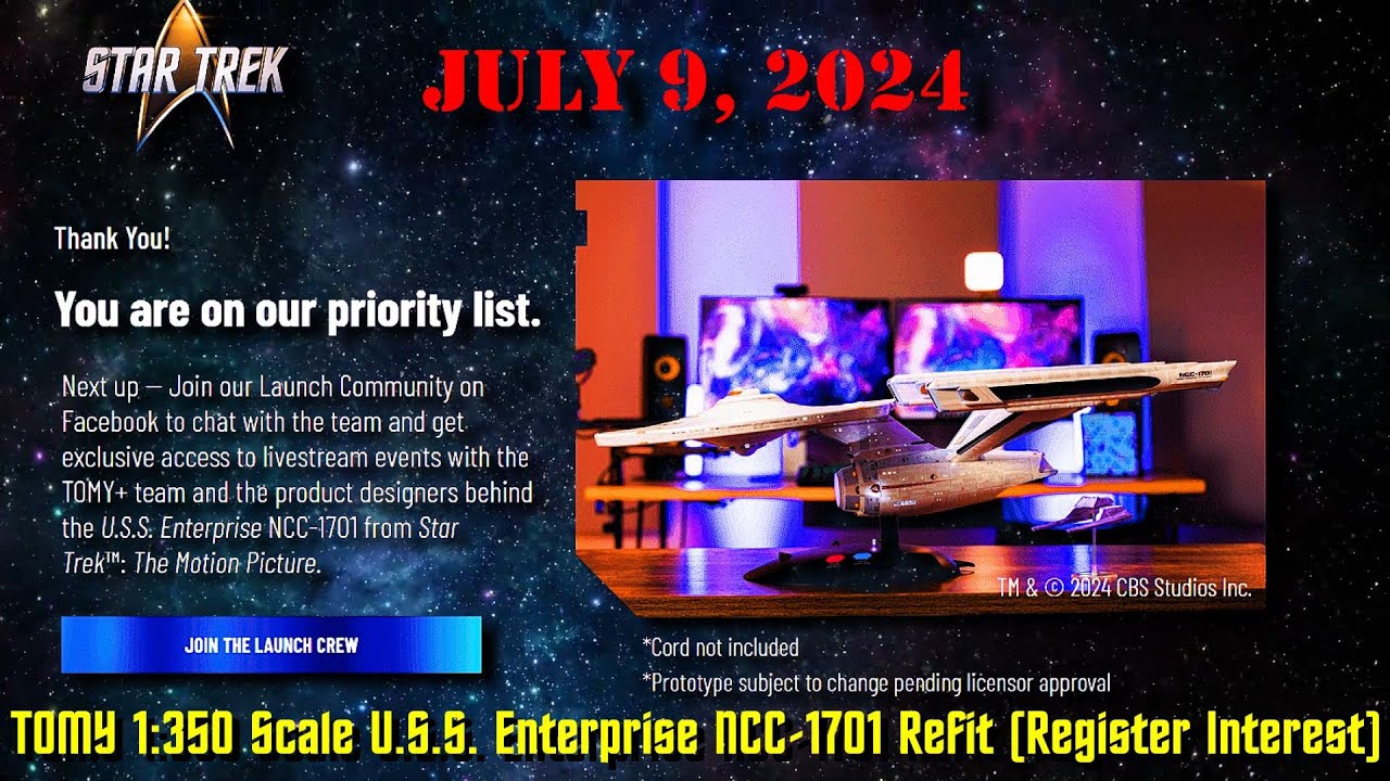 TOMY 1:350 Scale U.S.S. Enterprise NCC-1701 Refit (Register Your ...