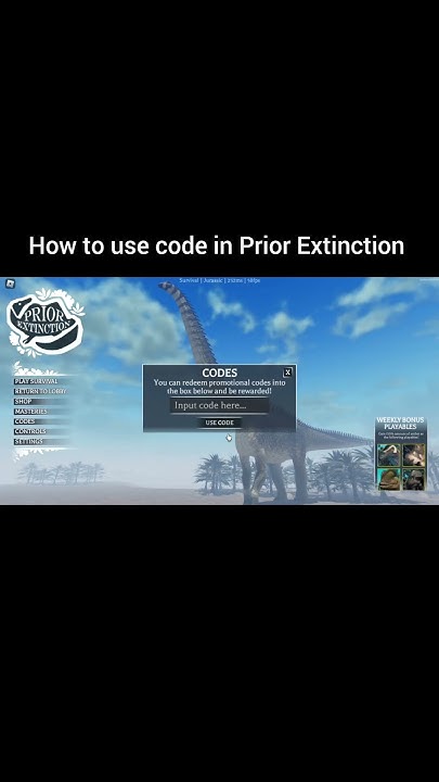 How to use code in Prior Extinction TUTORIAL - YouTube