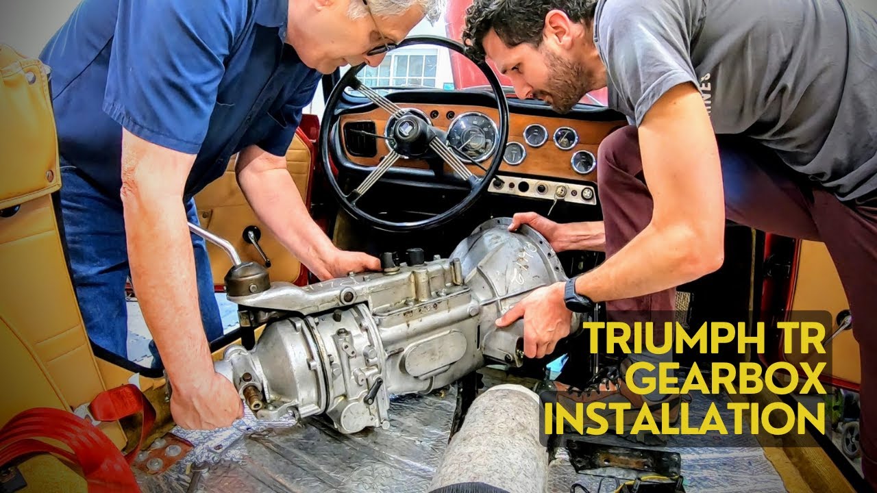 Triumph TR4 Gearbox Install: Tackling the Tough Part - YouTube
