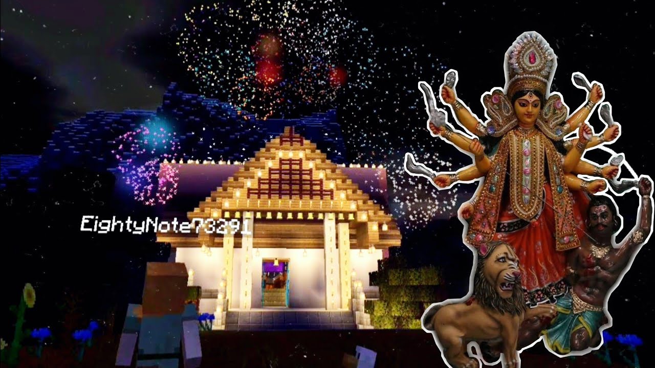 Gi#@ friend's reaction || Durga Puja in MINECRAFT || - YouTube